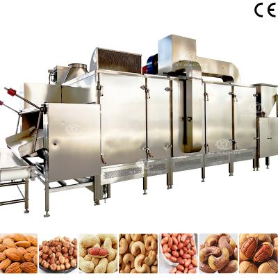 China Continuous Belt Type Nuts Roasting Machine with Stainless Steel 304 for Automatic Temperature Control for sale
