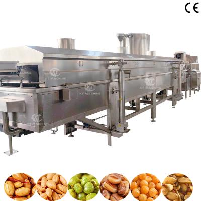 China SUS304 500～1000kg/h Automatic Continuous Japanese Beans Frying Machine for Nut Snack Food Processing for sale