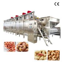 China 300kg/h-2000kg/h Fully Automatic PLC Control Continuous Nuts Roaster Machine with Stainless Steel Construction for sale