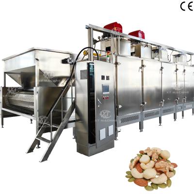 China 220V/380V PLC Control Small Nut Roasting Machine Peanut Hazelnut Baking Machine with 300kg/h-500kg/h for Food Processing for sale