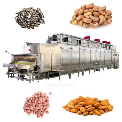 China Continuous Nut Roaster Machine with PLC Control Stainless Steel Food Grade and 2000kg/h Capacity for sale