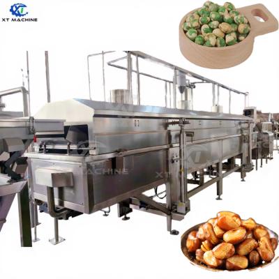 China High Output 500-800kg/h Continuous Peanut Frying Machine for Coated Cashew/Broad Bean/Almond for sale