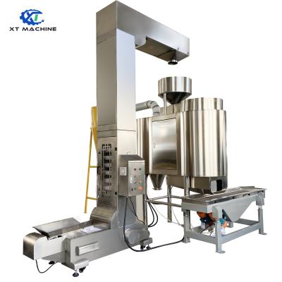 China 304SUS Z-Type Bucket Elevator with Electromagnetic Feeder and 0.75kw Power for Nut Handling for sale