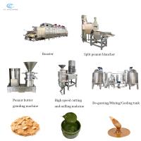 China Fully Automated Peanut Butter Production Line with SUS304 Stainless Steel Roaster Blancher Grinder for sale