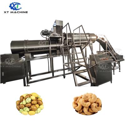 China SUS304 Stainless Steel Double Roller Flavoring Machine with Automatic Discharging System for Making Coated Nuts(Peanuts/Broad Beans/Cashew)and Snacks for sale