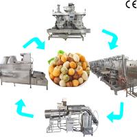 China Industrial 500kg/h-1000kg/h Peanut Coating Baking and Seasoning Production Line Nuts Coating And Roasting Processing Plant for sale
