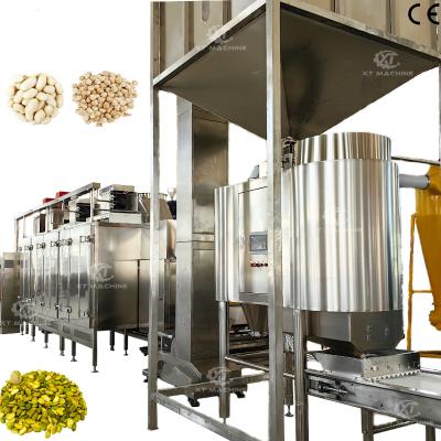 China Commercial 1000kg/h-2000kg/h Peanut/Hazelnut/Pistachio Roasting and Blanching Production Line Stainless Steel 304 Construction for sale