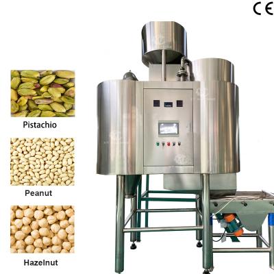 China Full Automatic 500-1000kg/h Feeding and Discharging Whole Kernel Air Peanut Blanching Machine For Nut Processing Plants for sale