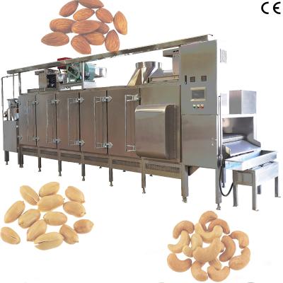 China Food Grade Large Capacity Continuous Nuts Roaster with PLC Control Cashew Nut Roasting Machine for Nuts Processing Plants for sale
