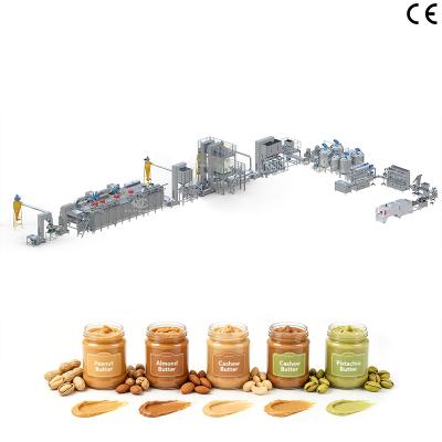 China High Capacity Peanut Jam Making Machine Almond Cashew Nuts Butter Production Line With 1000kg/h-2000kg/h Nut Butter Processing Plant for sale