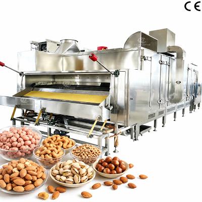 China Customizable 300kg/h-1000kg/h Continuous Belt Type Nuts Roasting Machine Commercial Baking Oven with PLC Control Panel for sale