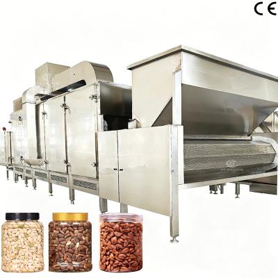 China 300kg/h-500kg/h Multifunctional Continuous Nuts Roasting Machine Cashew nut Roaster with PLC Control for Nuts Baking for sale