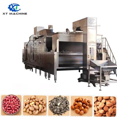 China 304 Stainless Steel Continuous Belt Nut Roaster with PLC Control and 3000kg/h Capacity for Peanut/Seed/Almond/Cashew Roasting for sale