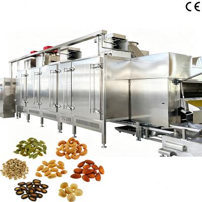 China Hot Sale Continuous Nuts Roasting Machine with Adjustable Conveying Speed PLC Control Baking Oven for sale
