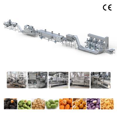 China Turnkey PLC Control Coated Peanut Production Line | Industrial Nuts Coating Frying Seasoning Plant for sale