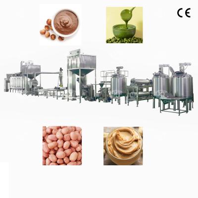 China SS304 Full-Automatic Peanut Butter Production Line with 500-2000kg/h Capacity for Nut Paste Making for sale