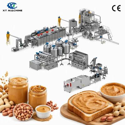China Turnkey Peanut Butter Production Line Fully Automatic Nut Paste Making Machine for Continuous Food Processing Operation for sale