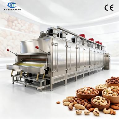 China Industrial Continuous Peanut Roasting Line SUS304 Automatic Nut Roaster CE Approved Uniform Heating for Nut Food Plant for sale