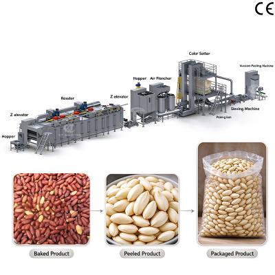 China SS304 Food Grade Peanut&Groundnut Roasting And Blanching Production Line with PLC Nut Processing Plants for sale
