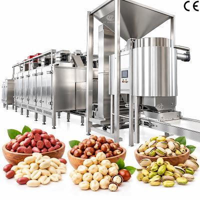 China Commercial 1000kg/h-2000kg/h Peanut/Hazelnut/Pistachio Roasting and Blanching Production Line for sale