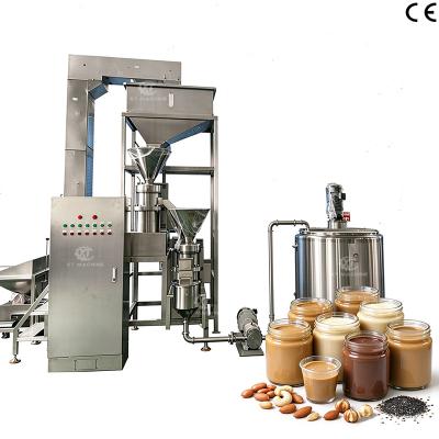 China 500kg/h Simple Type Smooth/Crunchy Peanut Butter Production Line PLC Control Cashews Butter Grinding Machine for sale