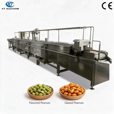 China Low Oil Consumption Customizable Conveyor Fryer SUS304 Continuous Frying Equipment for Coated Nut Peanut Manufacturing for sale