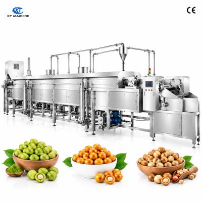 China Easy Clean Conveyor Fryer Machine SUS304 Food Grade Continuous Frying System for Coated Peanut Snack Manufacturing for sale