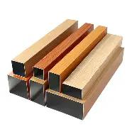 China Real Wood Grain Aluminium Strip Ceiling Natural Aesthetics With Metal Durability for sale