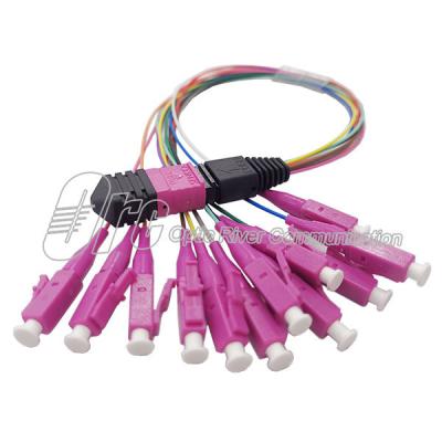 China MTP LC OM4 Pre Terminated Cable 12 Fiber 24 Fiber MPO MTP LC Optic Patch Cord for sale