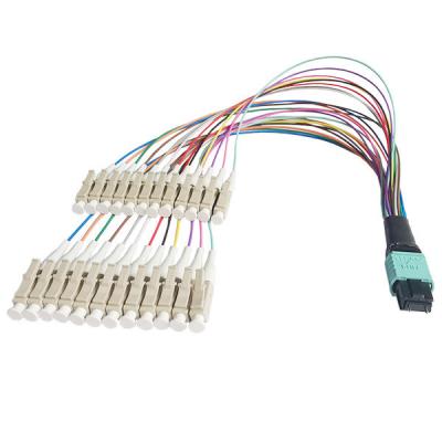 China 24 Core 0.9mm Mpo To Lc Breakout Cable Optical Breakout Fiber Optic Cable for sale