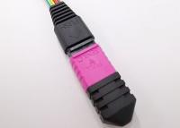 China MPO Female To LC Simplex MPO Breakout Cable Multimode OM4 Fiber For Military for sale
