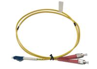 China LC/UPC-FC/UPC duplex 2.0mm 1M fiber optic patch cord singlemode G652D LSZH for sale