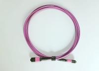 China Purple OM4 MPO Patch Cable 40G / 100G Protocols For Telecommunication Network for sale