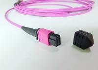 China Purple OM4 MPO Patch Cable 40G / 100G Protocols For Telecommunication Network for sale