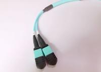 China 2X12F MPO To MPO Fanout Cable , Female Om4 Fiber Patch Cable High Tensile Strength for sale