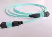 China OM3 Ribbon MPO Patch Cable Crush Resistance With Female Connector Lightweight for sale