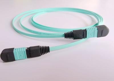 China OM3 Ribbon MPO Patch Cable Crush Resistance With Female Connector Lightweight for sale