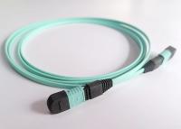 China OM3 Ribbon MPO Patch Cable Crush Resistance With Female Connector Lightweight for sale