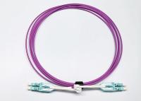 China 2.0mm Uniboot LC Fiber Optic Patch Cord DX OM4 LSZH Material Multimode for sale