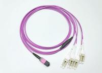 China 3.0mm Multimode OM4 MPO Fanout Cable For Data Center LSZH Material Violet Color for sale