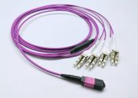 China 3.0mm Multimode OM4 MPO Fanout Cable For Data Center LSZH Material Violet Color for sale