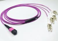 China 3.0mm Multimode OM4 MPO Fanout Cable For Data Center LSZH Material Violet Color for sale