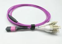China 3.0mm Multimode OM4 MPO Fanout Cable For Data Center LSZH Material Violet Color for sale