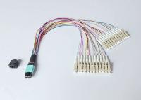 China 12 Fibers Multimode Mtp Fiber Breakout 0.9mm OM4 MPO To LC Simplex for sale