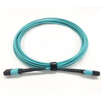 China Data Center 8F Nissin Om3 Patch Cord , 5M Standard Loss Mpo Trunk Cable for sale