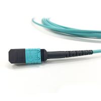 China Data Center 8F Nissin Om3 Patch Cord , 5M Standard Loss Mpo Trunk Cable for sale