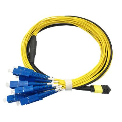 China G657A1 Fiber MPO Fanout Cable UPC / APC Polish Type 3D Interferometer Tested for sale