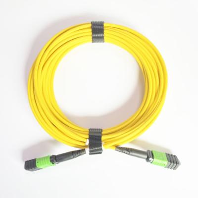 China Single Mode 3.0mm Mpo To Mpo Cable Yellow Color B polarity for 40G / 100G Protocols for sale