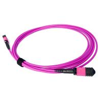 China 24 Fiber MPO Patch Cable Multimode High Tensile Strength Violet Cable Color for sale