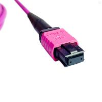 China 24 Fiber MPO Patch Cable Multimode High Tensile Strength Violet Cable Color for sale